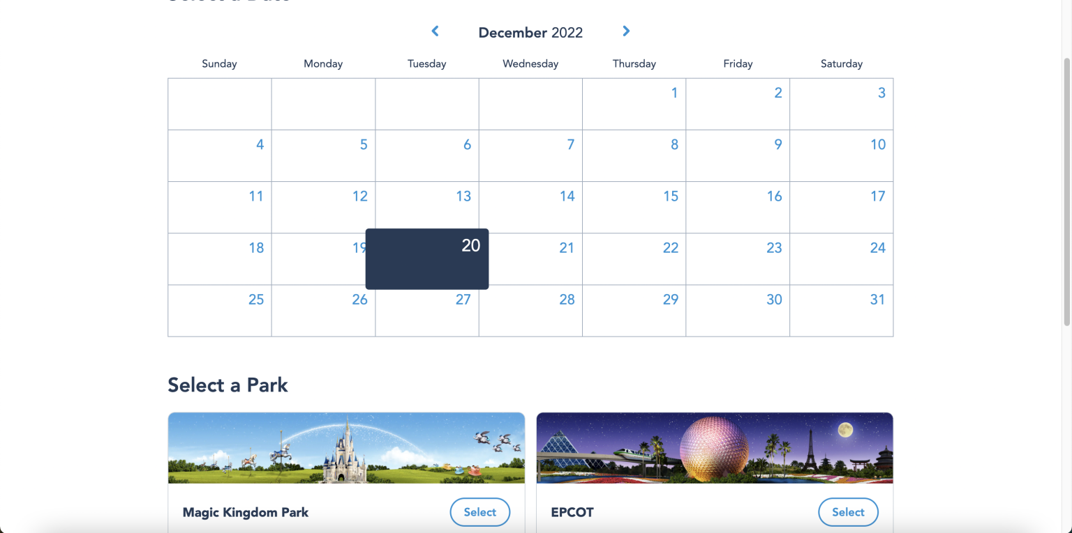 Walt Disney World Reservations: How to Make a Park Pass Reservation