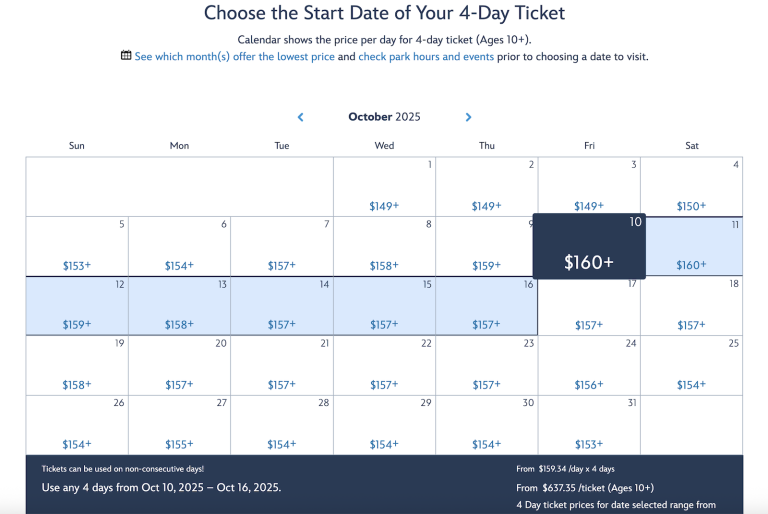 Disney World Ticket Prices 2025