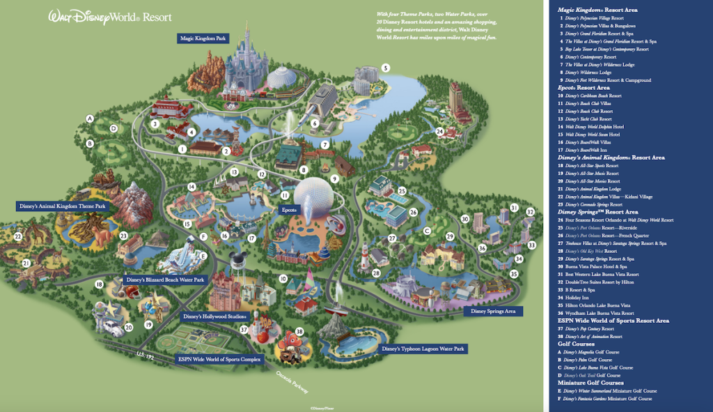 Walt Disney World Maps Florida (Printable PDFs) – Theme Parks, Hotels ...