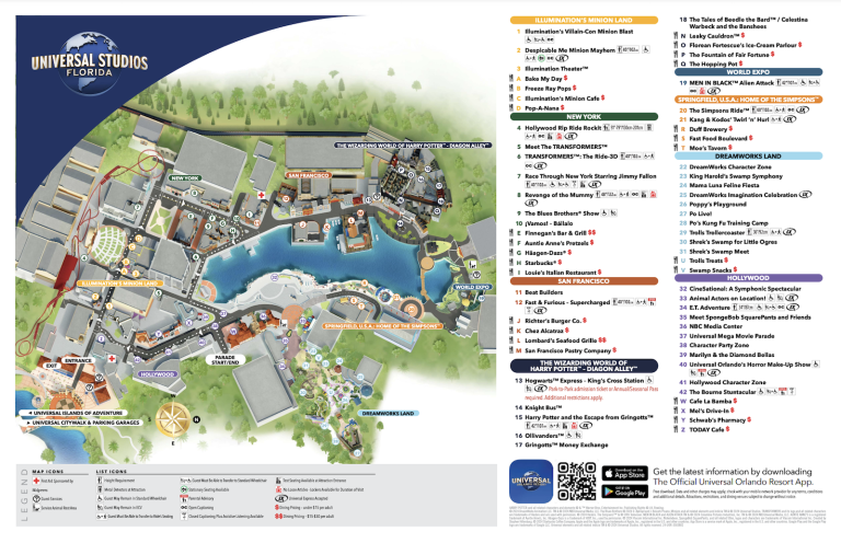 Universal Studios Florida Map (Printable PDF)– Plus, Each Land Map ...