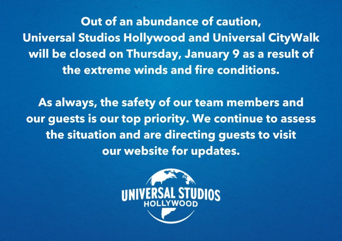 California Fires Impact on Disneyland, Universal Studios Hollywood ...