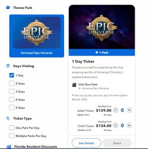 Universal's Epic Universe 1-Day Tickets On Sale Now - Mickey Visit ...